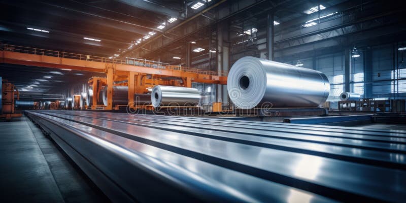 Roll of Steel Sheet in Factory Stock Illustration - Illustration of ...