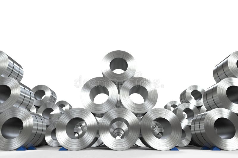 Rolls of Steel Sheet in Warehouse Stock Illustration - Illustration of ...