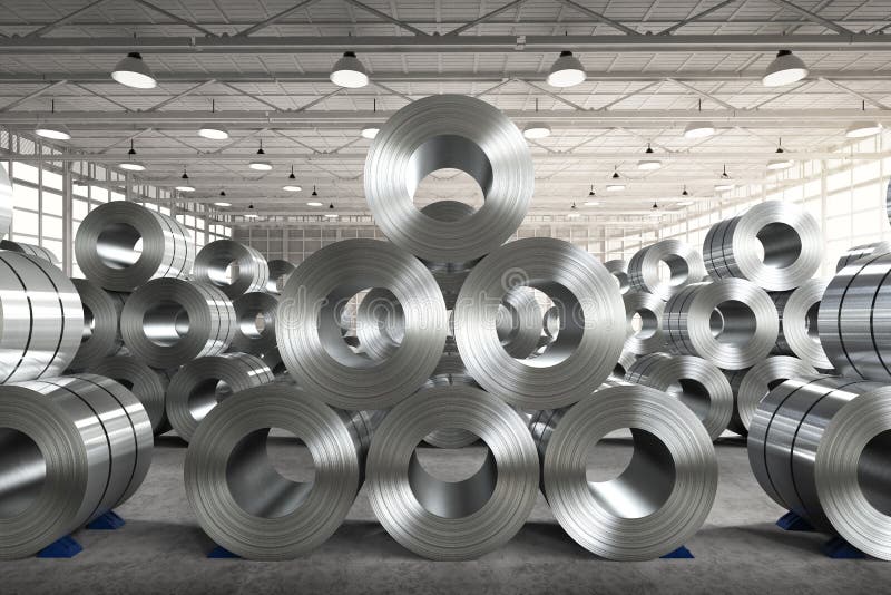 Roll of Steel Sheet in Factory Stock Illustration - Illustration of ...