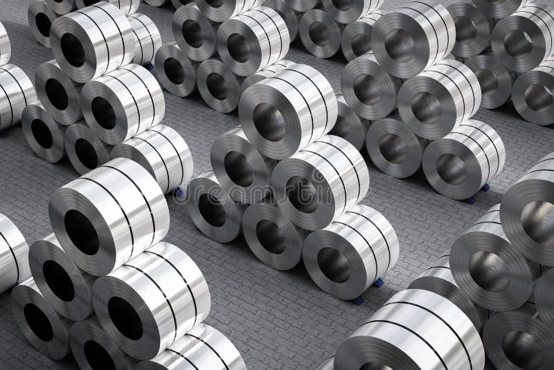Roll of Steel Sheet in Factory Stock Illustration - Illustration of ...