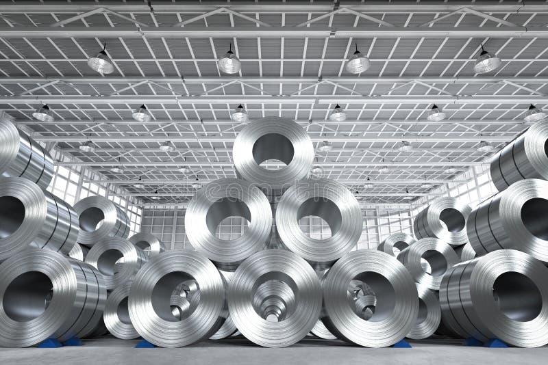 Roll of Steel Sheet in Factory Stock Illustration - Illustration of ...