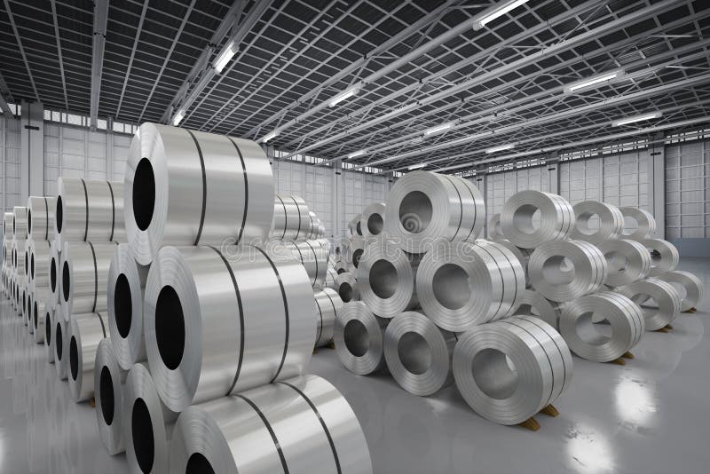 Roll of Steel Sheet in Factory Stock Illustration - Illustration of ...