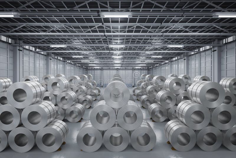 Roll of Steel Sheet in Factory Stock Illustration - Illustration of ...