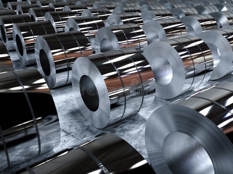 Roll of Steel Sheets in Factory Stock Illustration - Illustration of ...