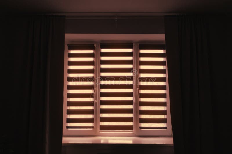 Roll System Day and Night in the Dark Room Stock Photo - Image of house ...