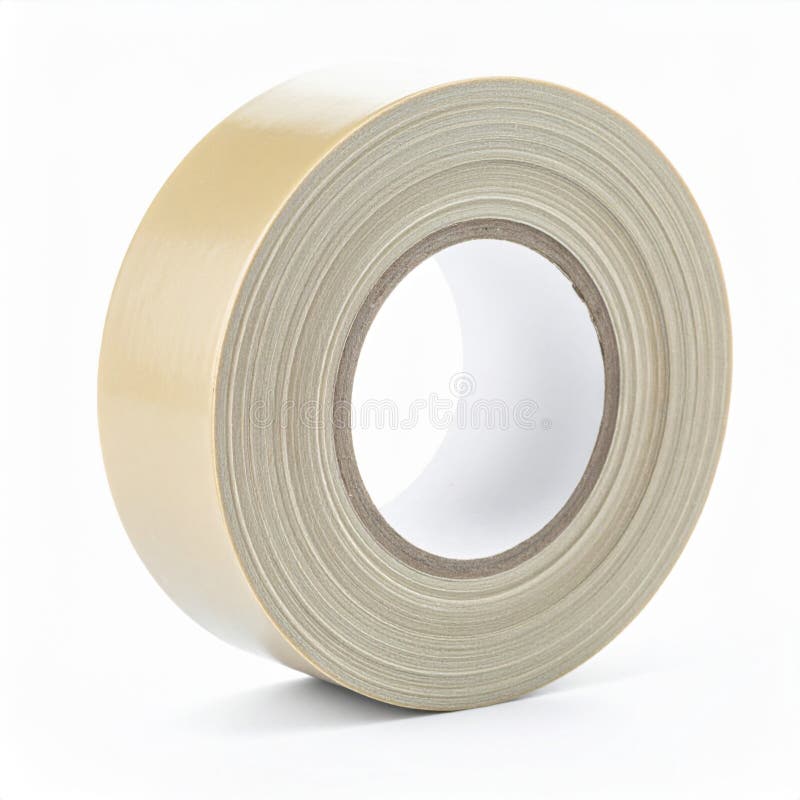 Roll of Tan Adhesive Tape on a White Background in a Studio Setting ...