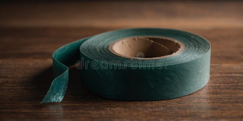 A Roll of Tape is Sitting on a Brown Surface. Stock Illustration ...
