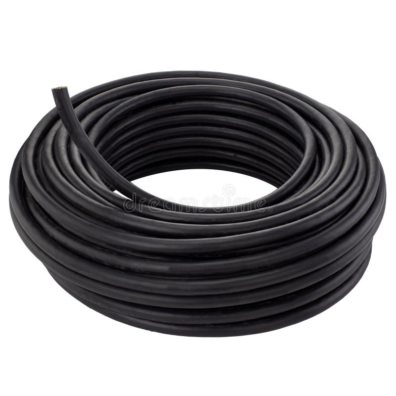 Electric Cable Spool Isolated on White Background. Stock Image - Image ...