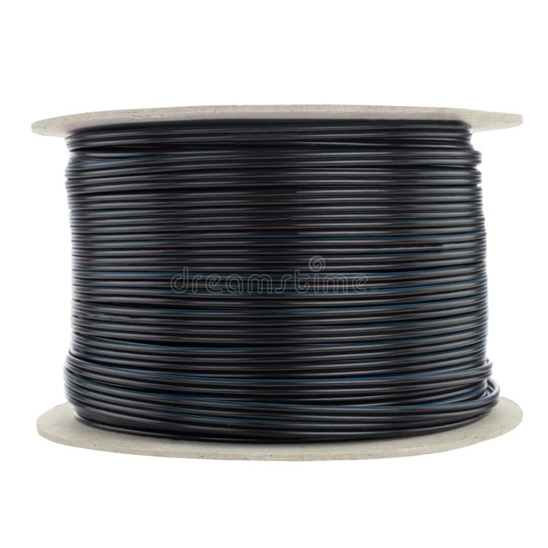 Electric Cable Spool Isolated on White Background. Stock Image - Image ...