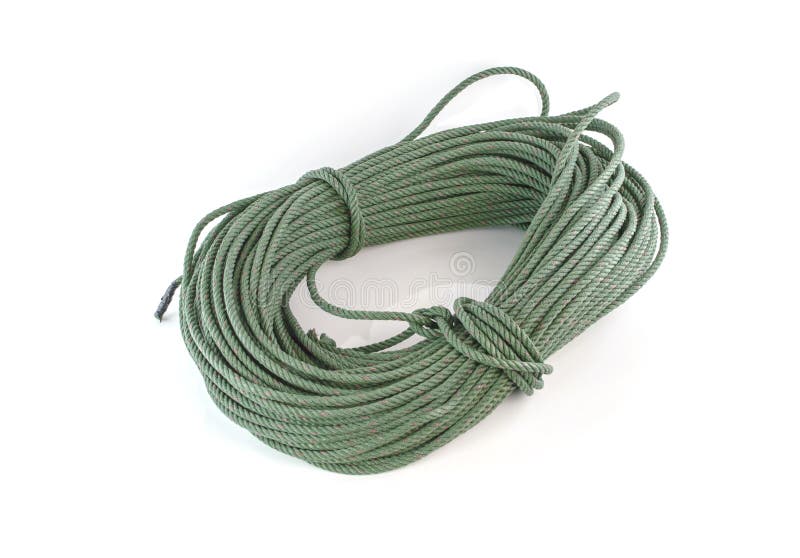 Roll Thick Green Nylon Rope Isolated on White Background Stock Photo ...