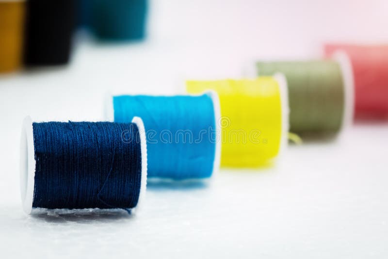 The Roll of Thread on Background,show Texture of Orange Color Thread ...
