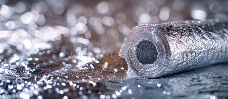 Aluminum Foil Roll on Table Stock Image - Image of item, practical ...