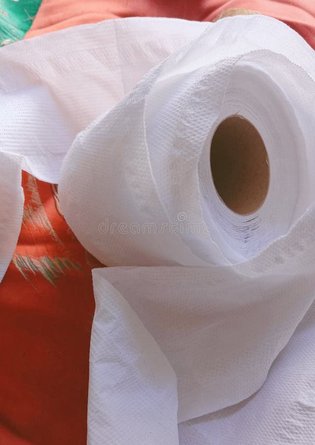 Roll of Tissue Paper on Red Cloth Stock Image - Image of tissue, paper ...