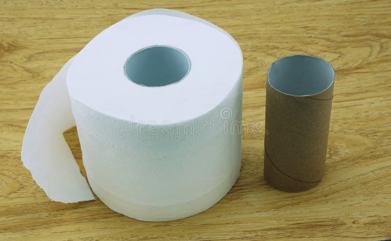 Roll of Toilet Paper and a Core of Rolls Stock Image - Image of roll ...