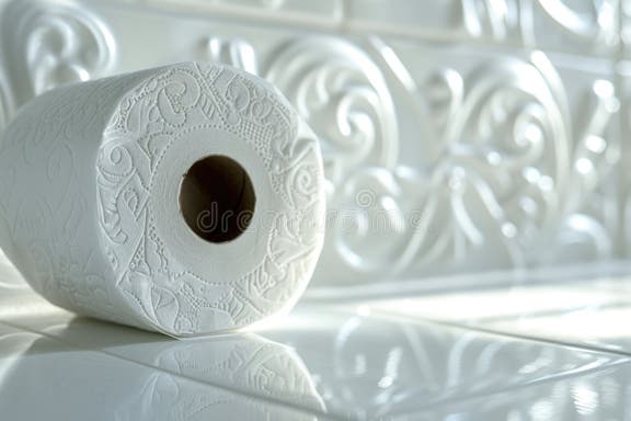 Roll of Toilet Paper on a Counter Stock Image - Image of roll ...