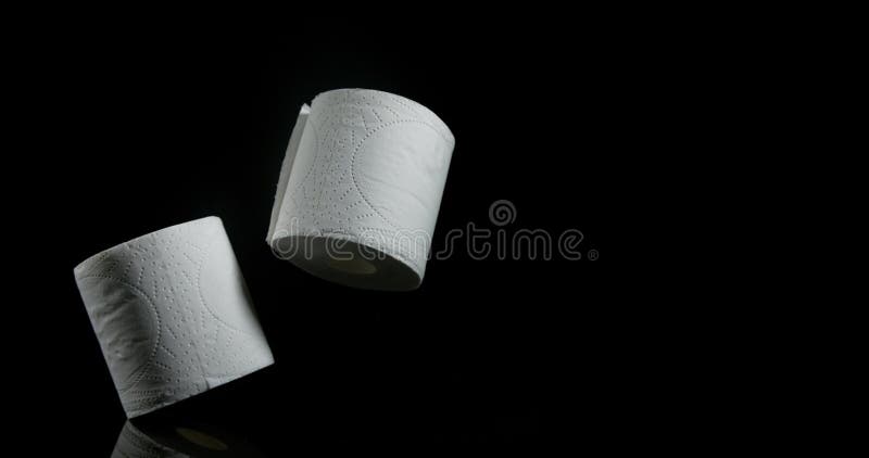 Roll of Toilet Paper Falling on Black Background, Stock Video - Video ...