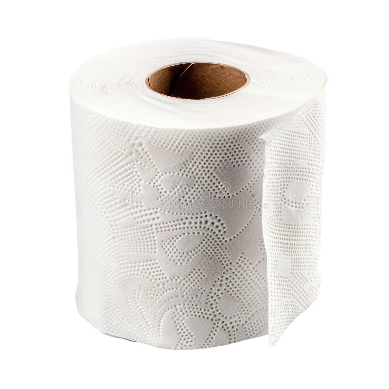 Roll of Toilet Paper Front View Isolate Stock Image - Illustration of ...