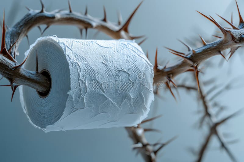 A Roll of Toilet Paper Perched High Above Ground, Unusual Setting Stock ...