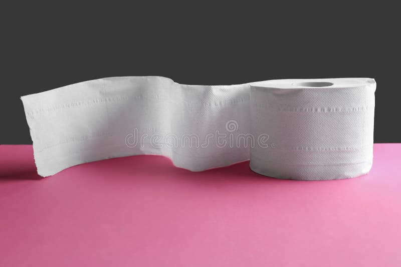Roll of Toilet Paper on Table Stock Photo - Image of fresh, lavatory ...