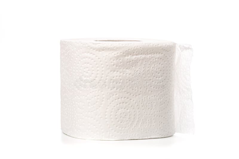 Roll of Toilet Paper on White Background Stock Photo - Image of ...