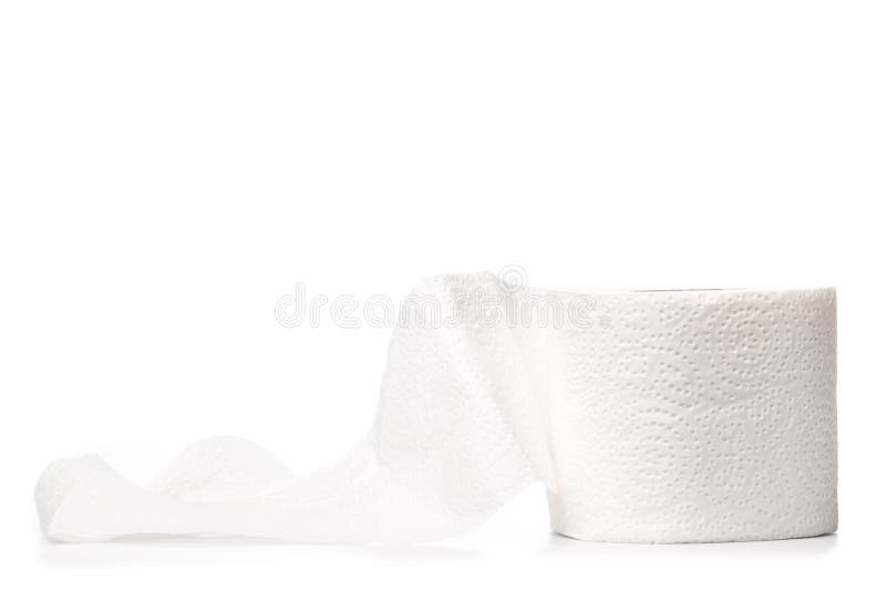Roll of Toilet Paper on White Background Stock Photo - Image of sheet ...