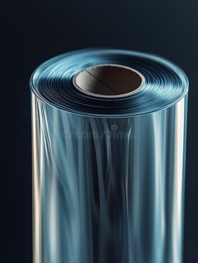 Roll of Transparent Plastic Film. Stock Photo - Image of cylindrical ...