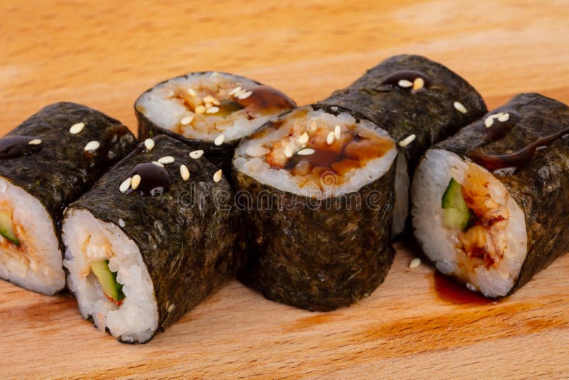Roll Unagi Maki stock image. Image of black, healthy - 124027023