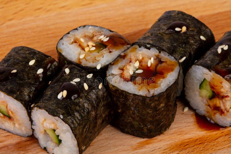 Unagi Maki stock photo. Image of cultural, healthy, ginger - 45070866