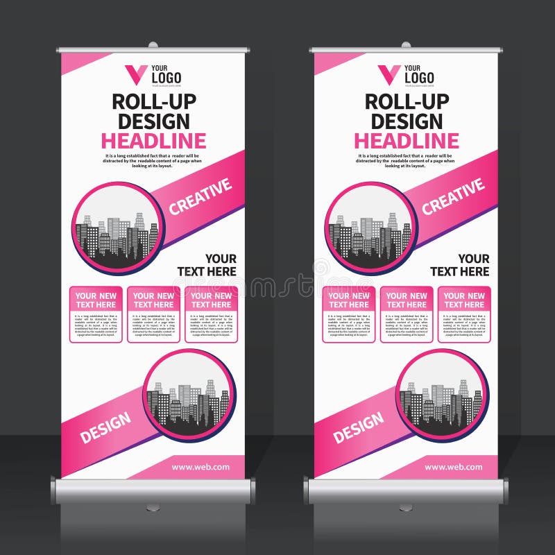 Roll Up Banner, Pull Up Banner, X-banner, Modern Vertical New Vector ...