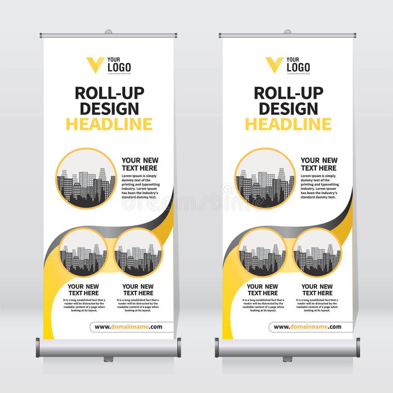 Roll Up Banner Design Template, Vertical, Abstract Background, Pull Up ...