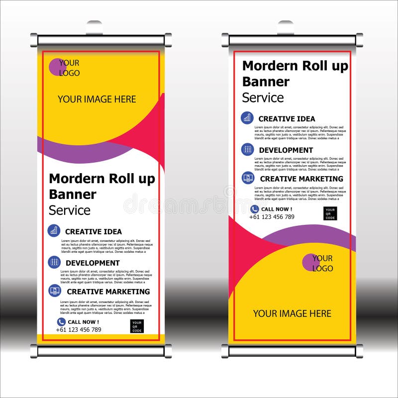 Modern Roll-Up Banner Design for Creative Marketing Services Stock ...