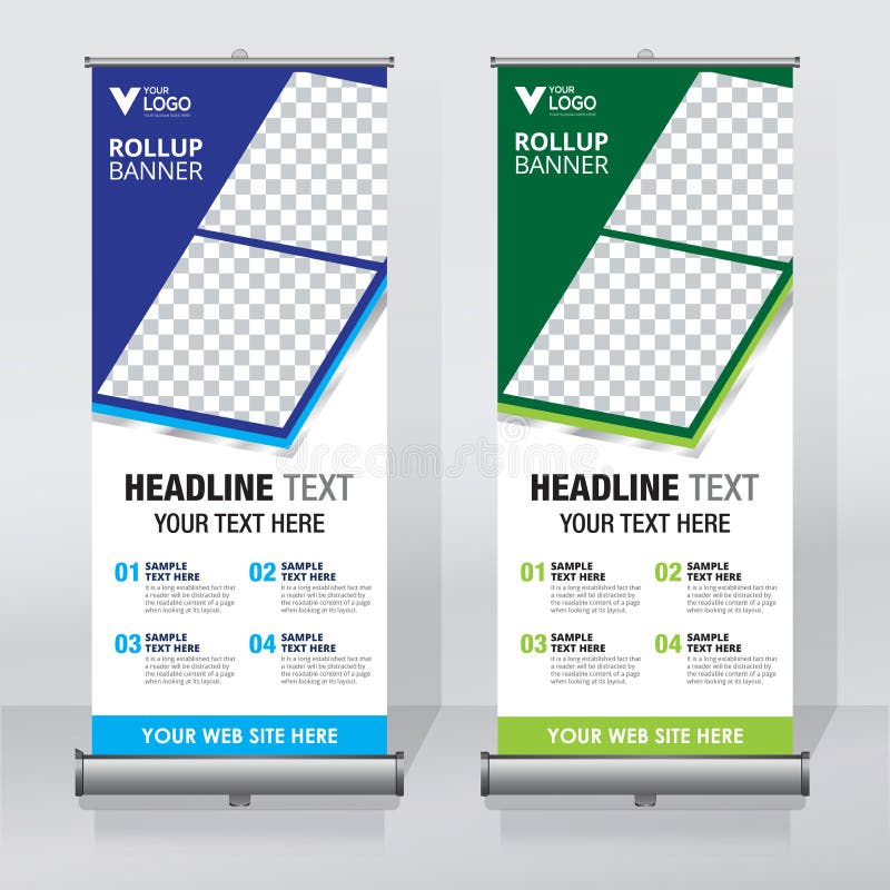 Roll Up Banner Design Template Abstract Stock Illustrations – 9,458 ...