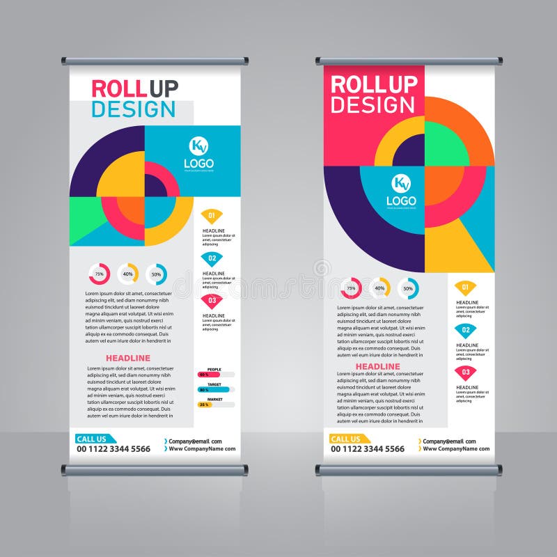 Business Roll Up Banner with Geometric Shapes Stock Vector ...