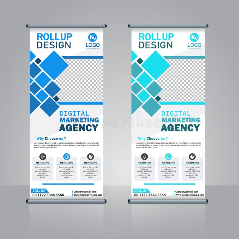 Roll Up Banner Standee Stand Template Stock Vector - Illustration of ...