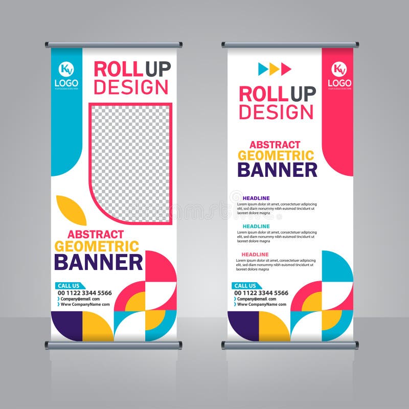 Roll Up Banner Abstract Design Stock Vector - Illustration of business ...