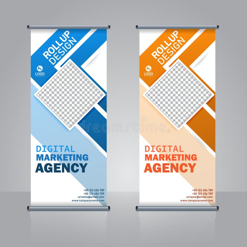 Roll Up Banner Standee Stand Template Stock Vector - Illustration of ...