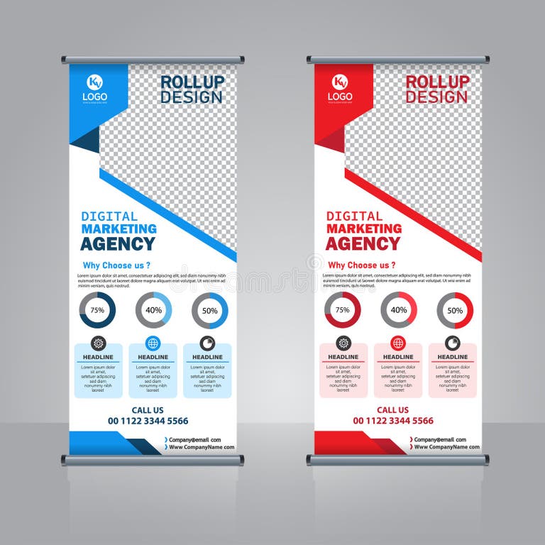 Roll Up Banner Pull Up, X Banner Template Banner Layout Stock Vector ...