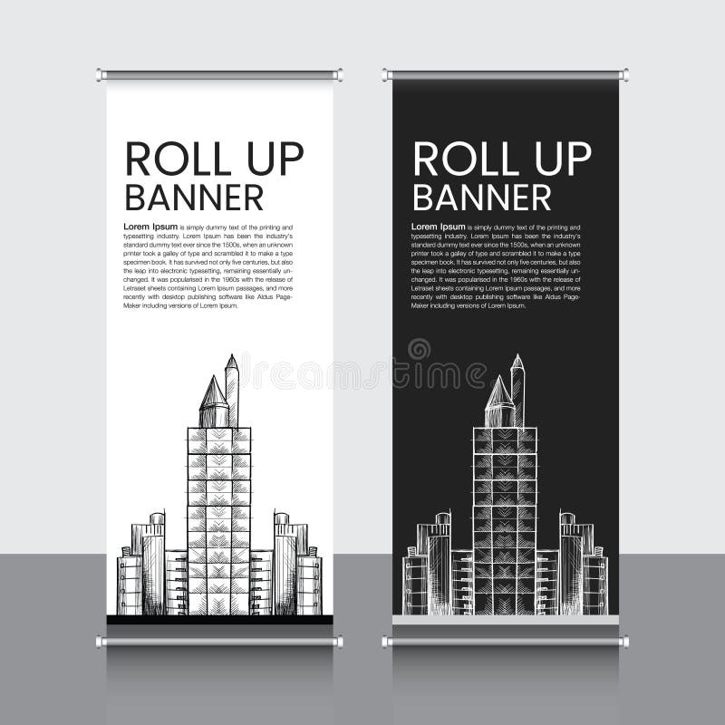 Roll Up Banner Design, Banner Design, Vector, Abstract Line Pattern ...