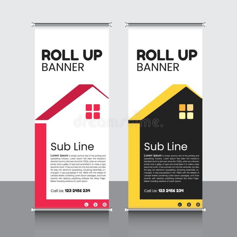 Roll Up Banner Design, Banner Design, Vector, Abstract Line Pattern ...