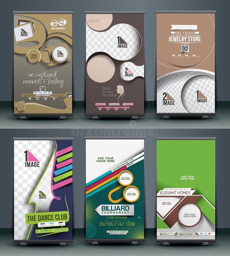 Roll Up Banner Design stock vector. Illustration of card - 53418508