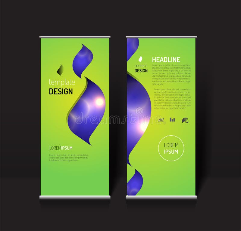 Roll Up Banner Design Template. Modern Abstract Concept Stock Vector ...
