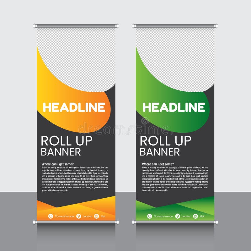 Roll Up Banner Design, Banner Design, Vector, Abstract Line Pattern ...