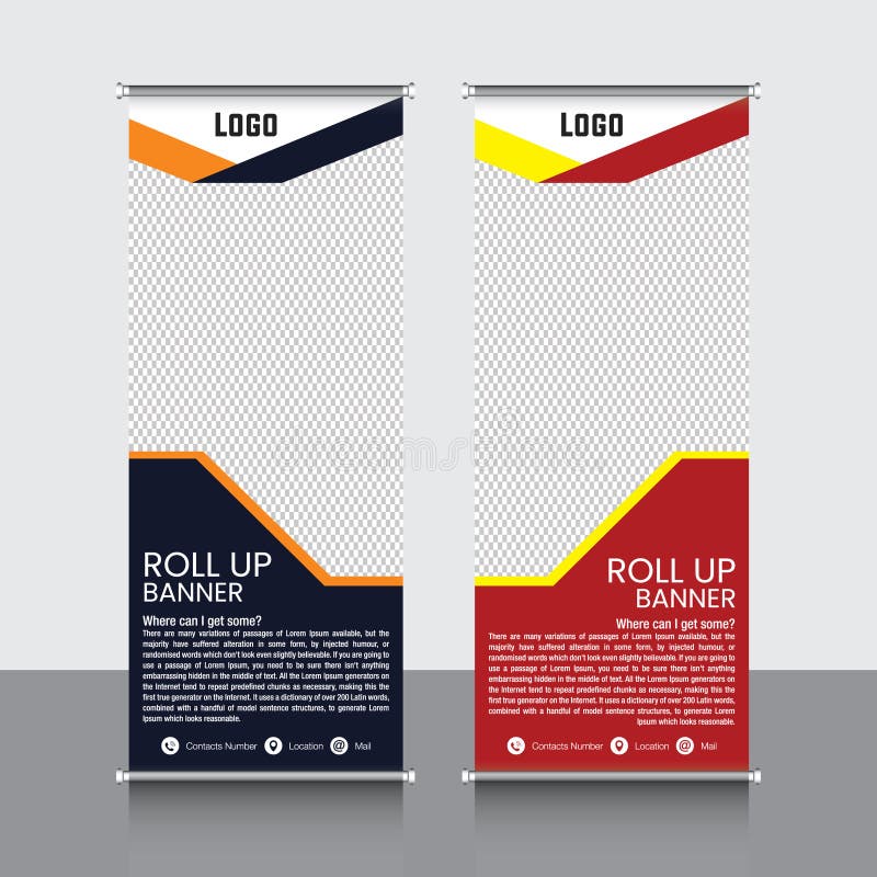 Roll Up Banner Design, Banner Design, Vector, Abstract Line Pattern ...