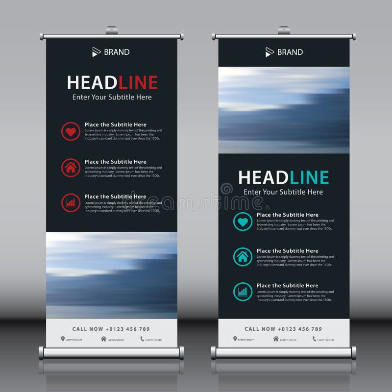 Simple Vertical Standee Banner Template with Image and Text Stock ...