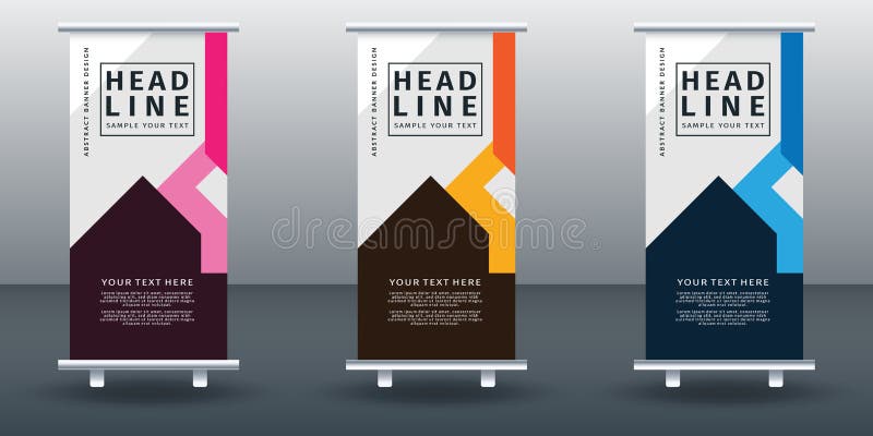 Roll Up Banner Set Design Template Design. Modern Design. Geometric ...