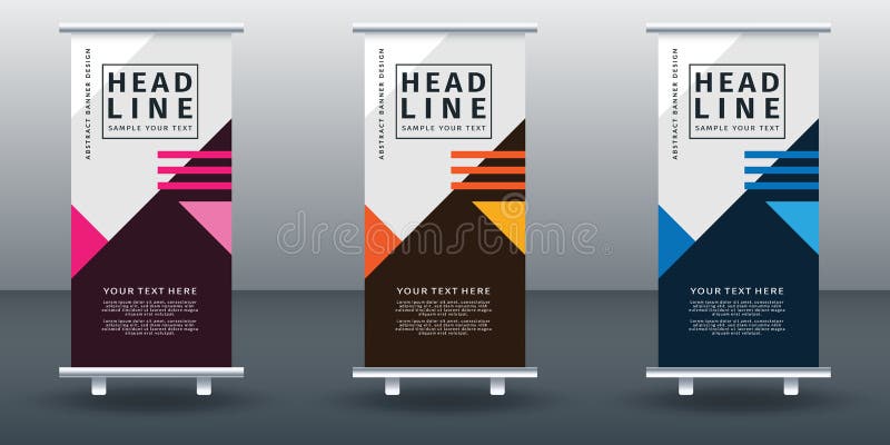 Roll Up Banner Set Design Template Design. Modern Design. Geometric ...