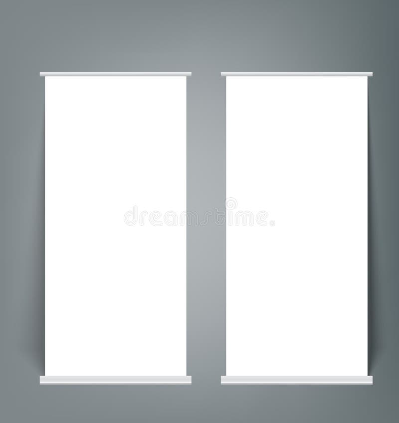 Roll Up Banner Stand Isolated on Transparent. Isolated. Stock Vector ...