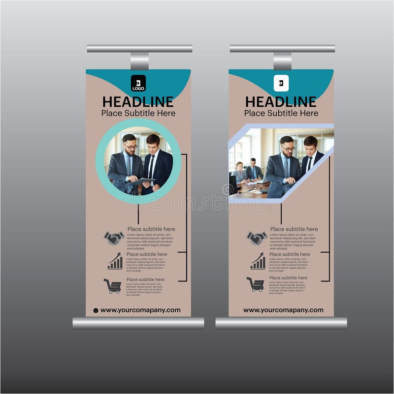 Roll Up Banner in Vector Format . Stock Vector - Illustration of ...