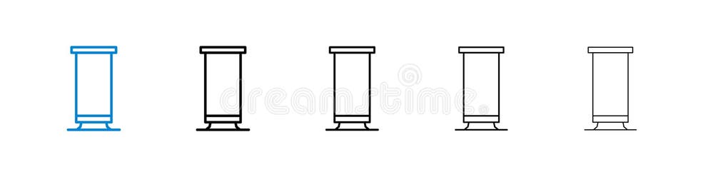 Roll Up Banners Line Icon Isolated on White Background Stock Vector ...