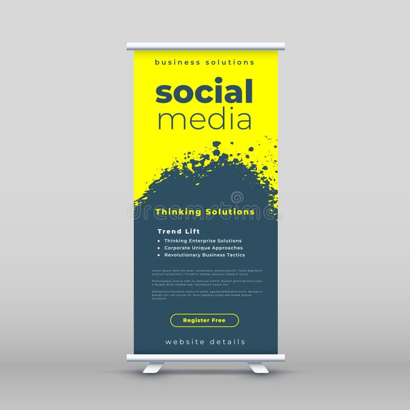 Roll Up Standee Cover Page Template for Business Promotion Stock Vector ...